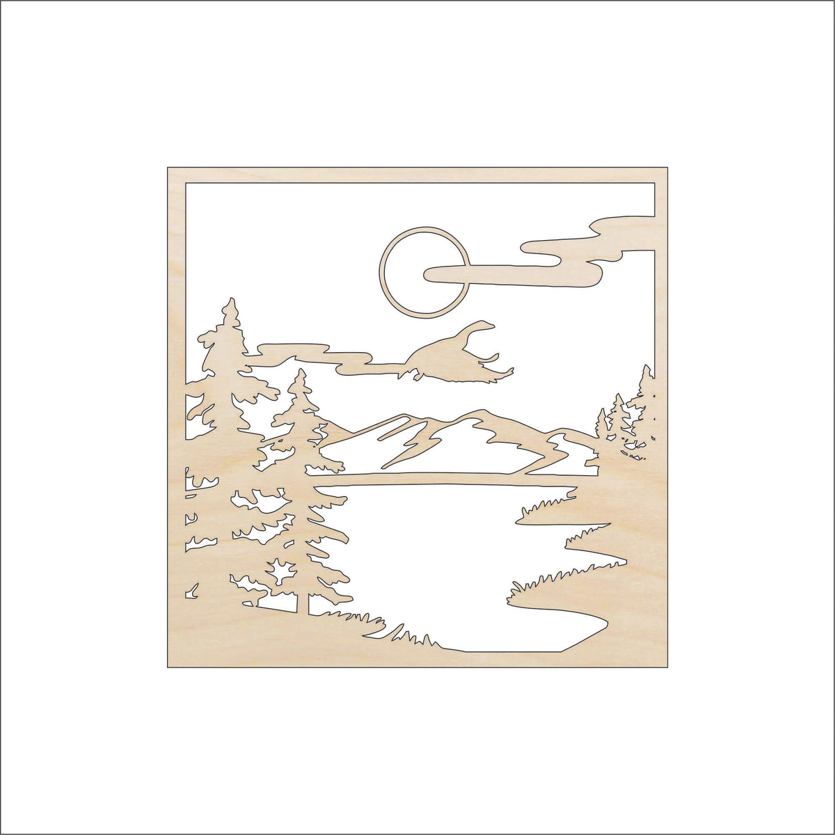 Laser Cut Wood Shape - Bird Scene Baltic Birch Craft – The Wood Shape Store