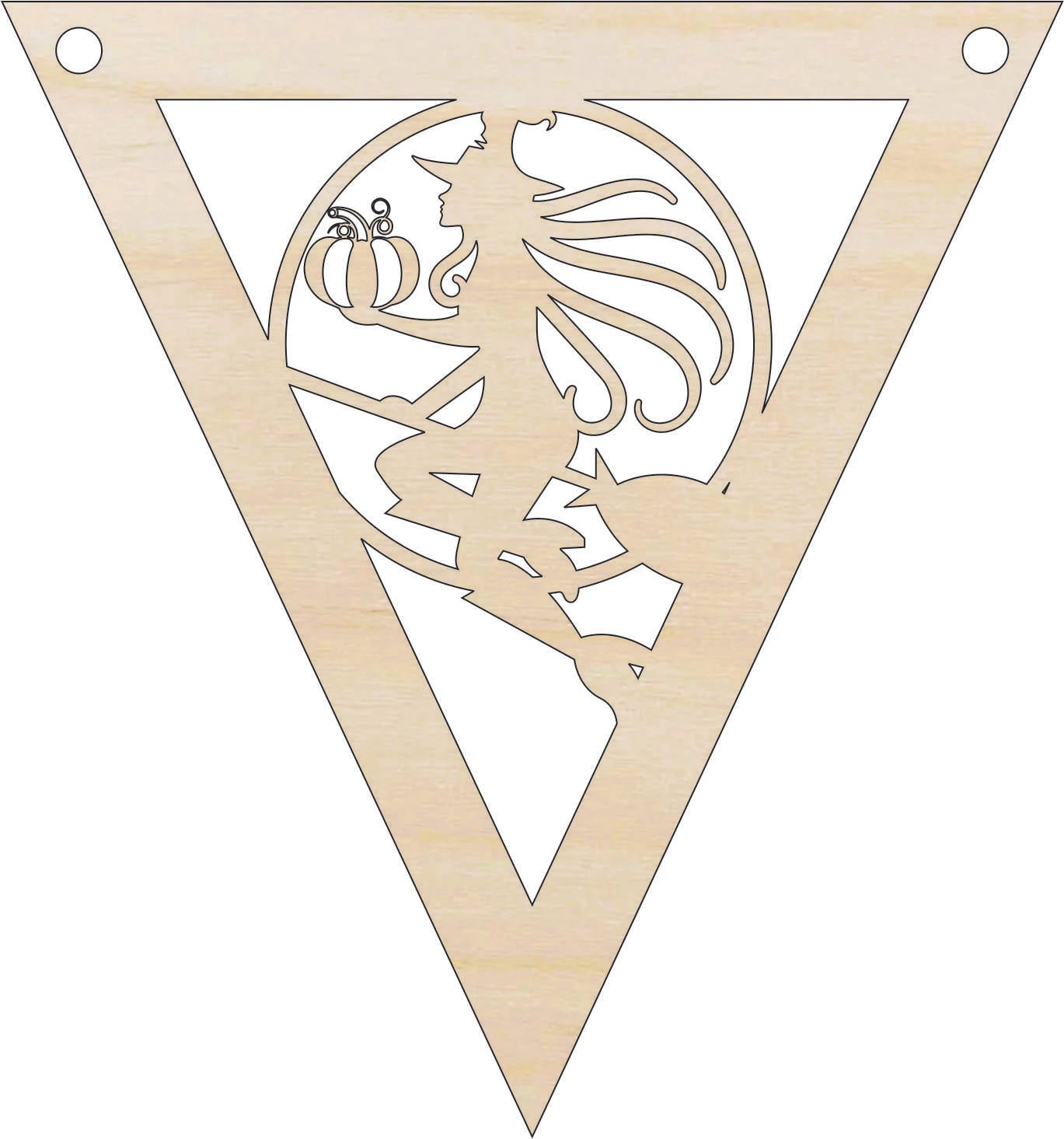 Witch Banner Wood Craft Shape Laser Cut Out & Unfinished DIY Craft Sup ...