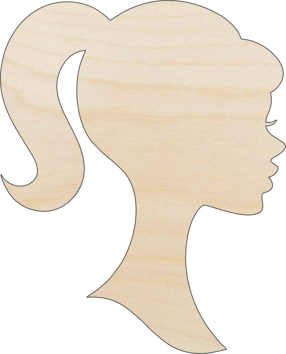Girl Wood Craft Shape Laser Cut Out Unfinished DIY Craft Supply TOY8 ...