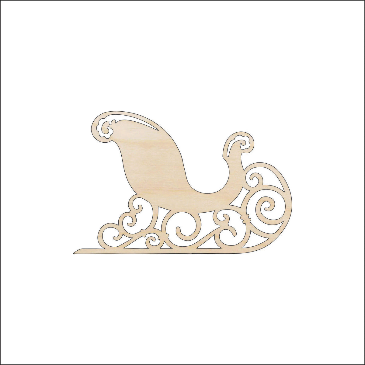 Laser Cut Wood Shape - Sleigh Craft By The Wood Shape Store