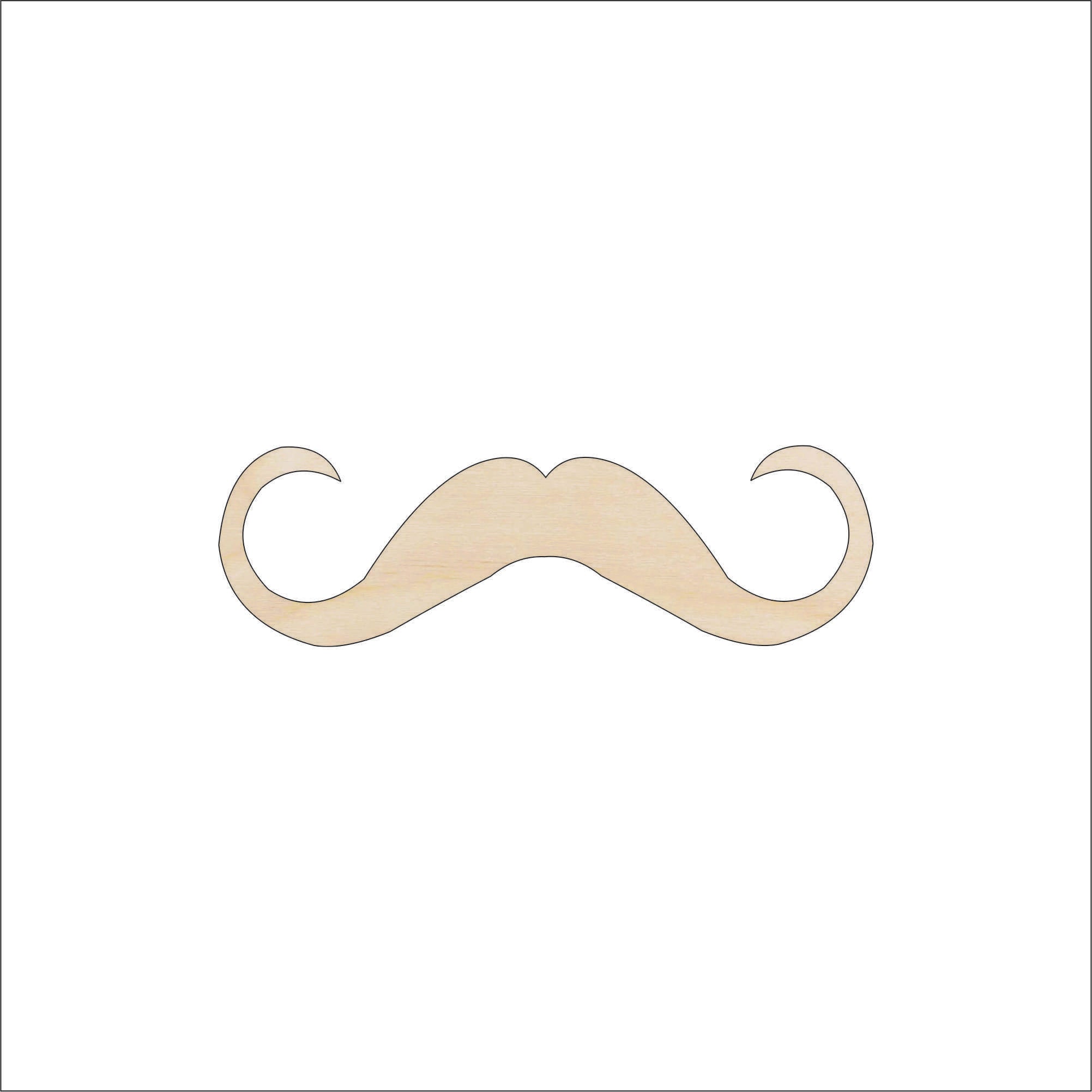 Laser Cut Wood Shape - Mustache Baltic Birch by The Wood Shape Store