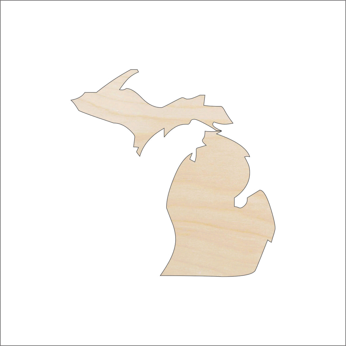 Laser Cut Wood Shape - Michigan Baltic Birch by The Wood Shape Store