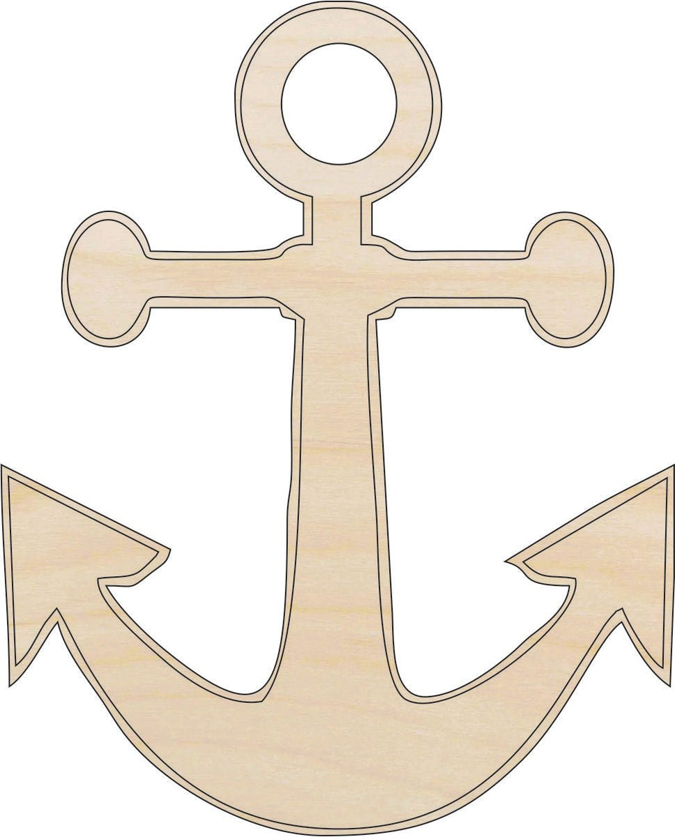 Boat Anchor Wood Craft Shape Laser Cut Out & Unfinished DIY Craft Supp ...