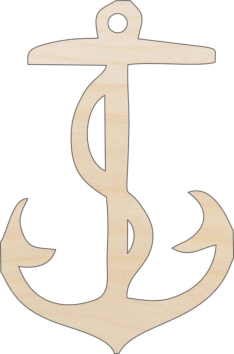 Boat Anchor Wood Craft Shape Laser Cut Out & Unfinished DIY Craft Supp ...
