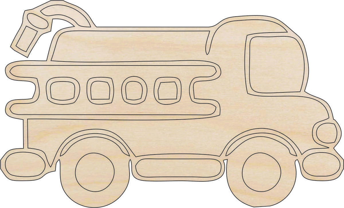Firetruck - Laser Cut Wood Shape CAR30 – The Wood Shape Store