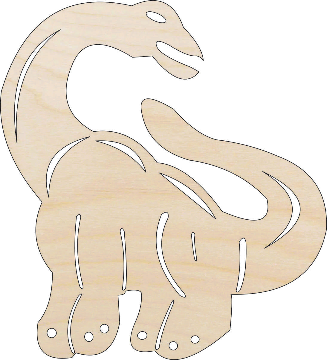 Brontosaurus Dinosaur - Laser Cut Wood Shape DIN36 – The Wood Shape Store