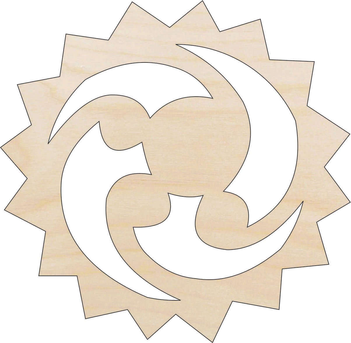 Sun Design - Laser Cut Wood Shape DSN25 – The Wood Shape Store