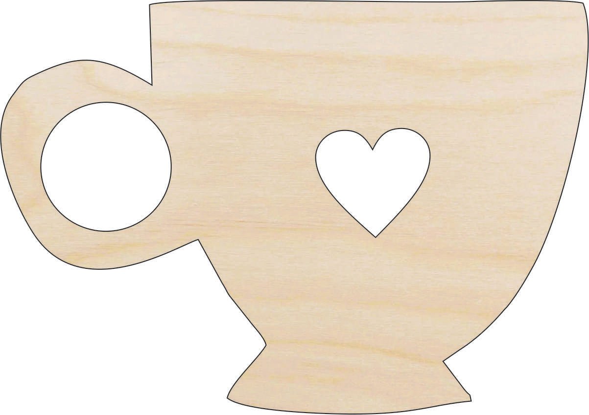 Laser Cut Wood Shape | Baltic Birch Teacup Craft 1/8 & 1/4 Inch Thick ...