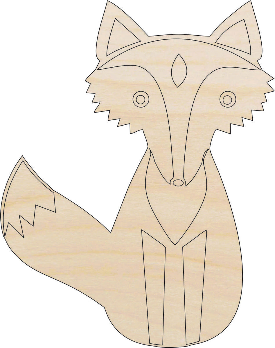 Fox - Laser Cut Out Unfinished Wood Craft Shape FOX3 – The Wood Shape Store