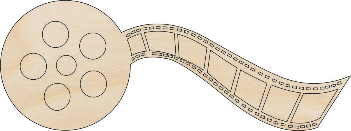 Movie Film Reel - Laser Cut Out Unfinished Wood Craft Shape MVE9 – The ...