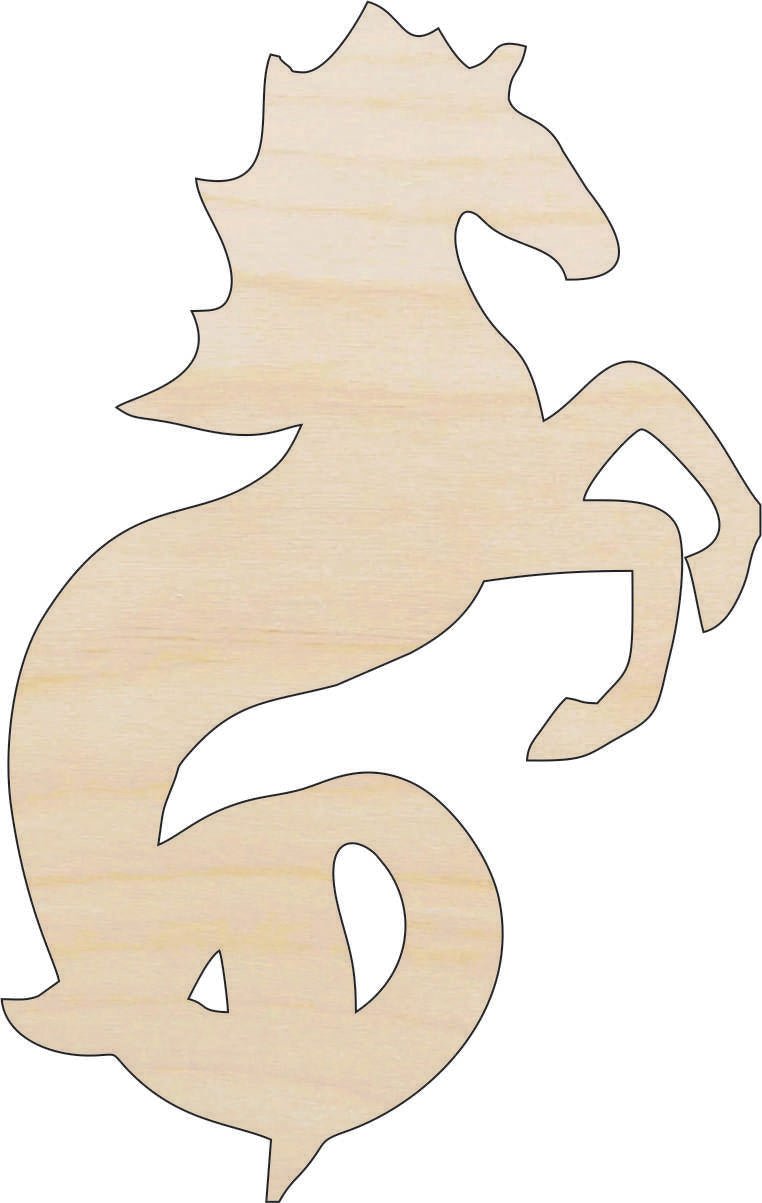 Laser Cut Wood Shape - Baltic Birch Hippocampus DIY Craft – The Wood ...
