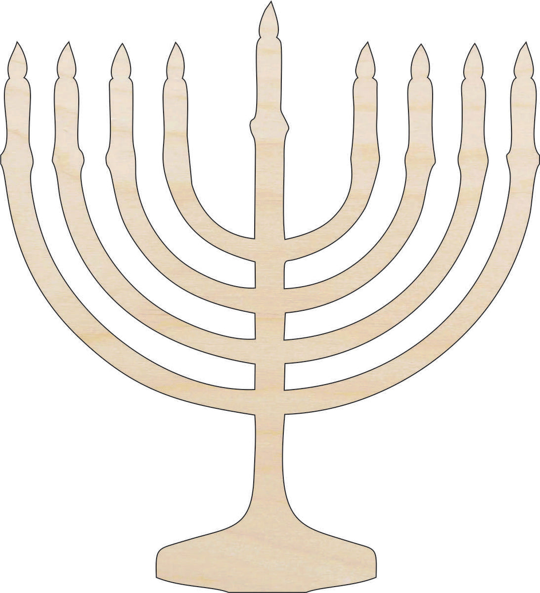 Candle Menorah - Laser Cut Out Unfinished Wood Craft Shape REL20 – The ...