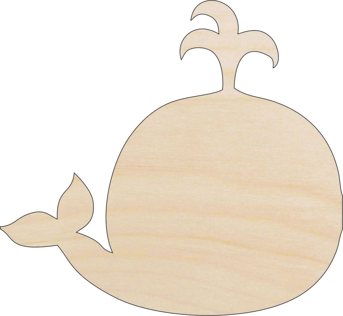 Whale - Laser Cut Out Unfinished Wood Craft Shape SEA53 – The Wood ...