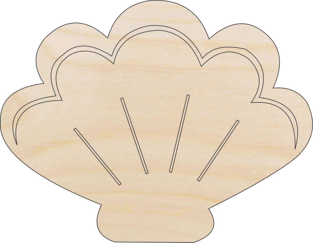 Shell - Laser Cut Out Unfinished Wood Craft Shape SEA74 – The Wood ...