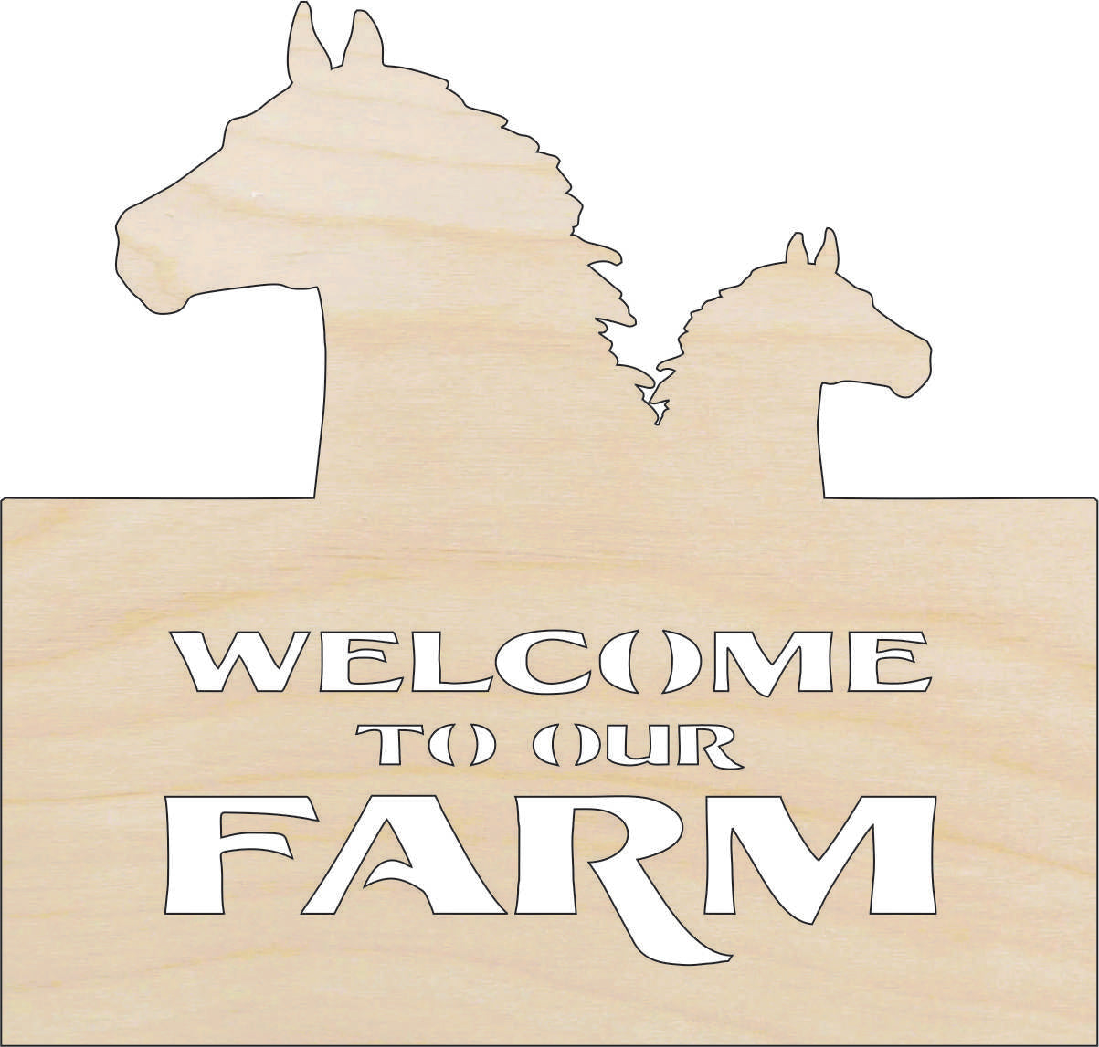 Sign Welcome Farm - Laser Cut Out Unfinished Wood Craft Shape SGN64 ...