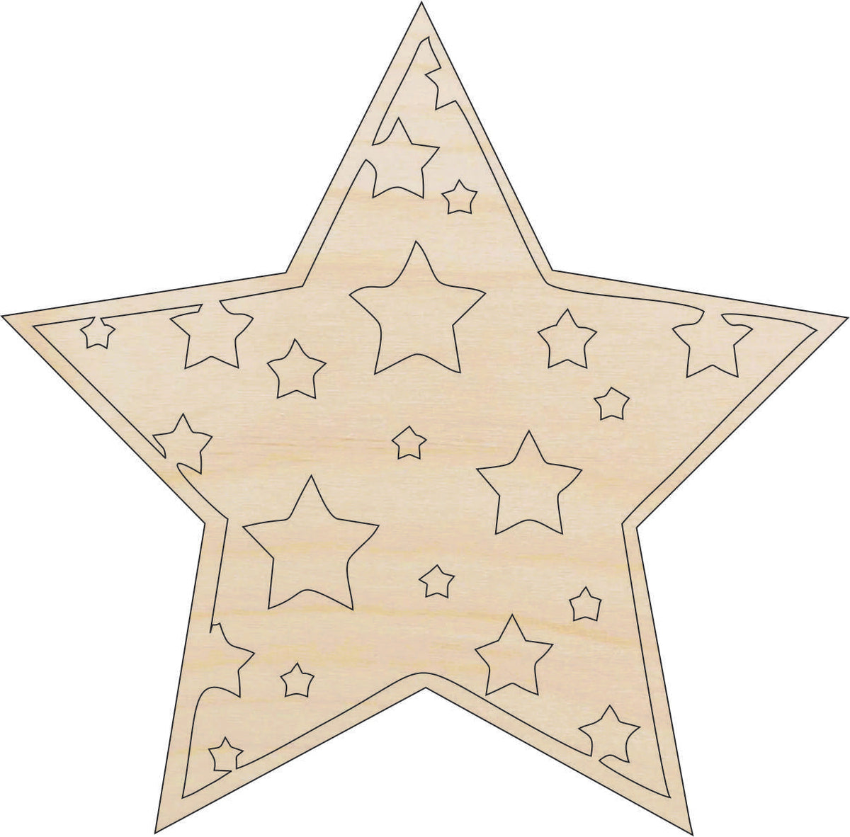 Star - Laser Cut Out Unfinished Wood Craft Shape SKY10 – The Wood Shape ...