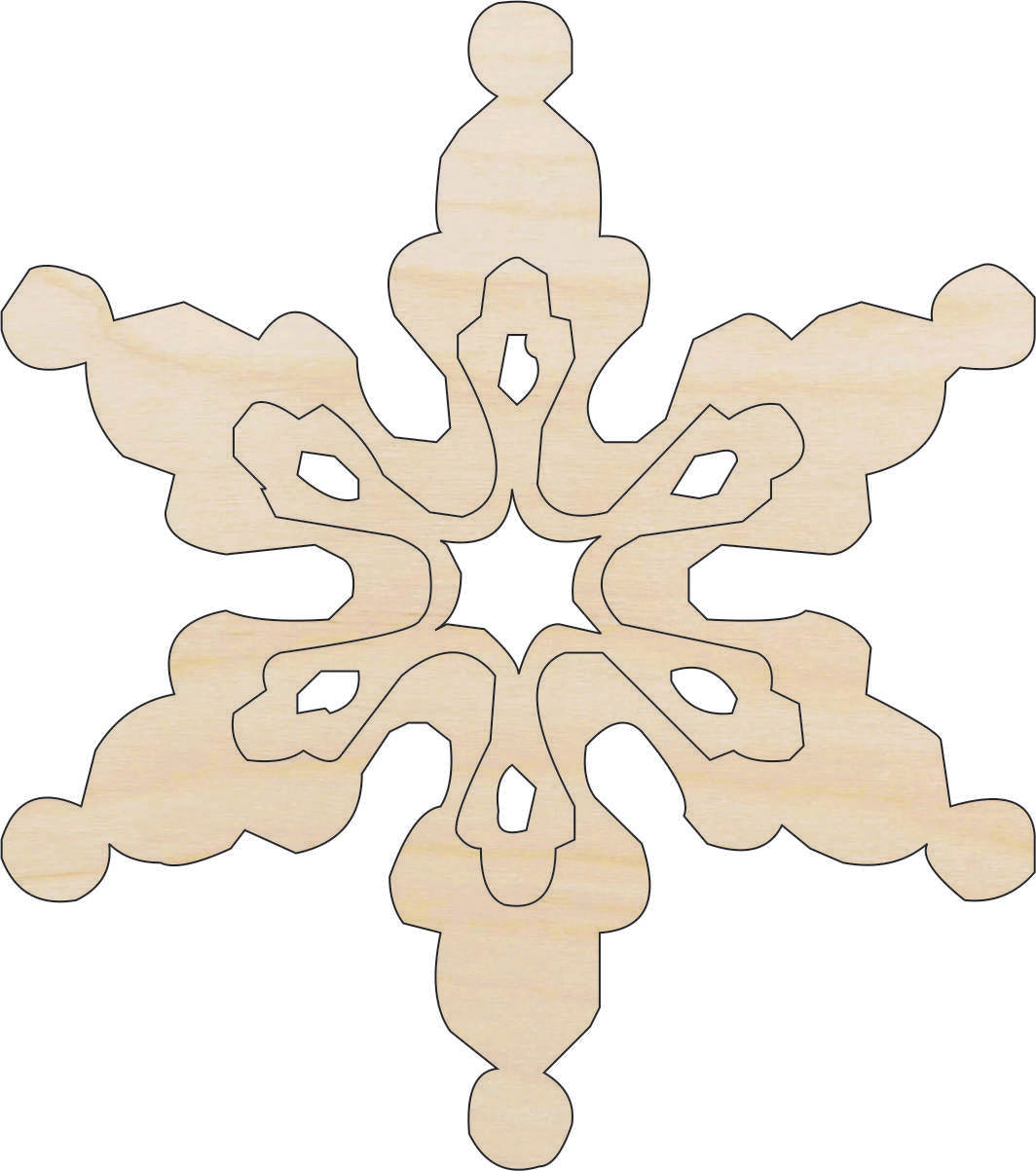 Snowflake - Laser Cut Out Unfinished Wood Craft Shape SNW46 – The Wood ...
