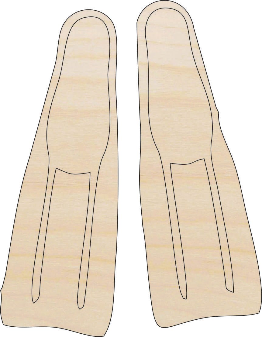 Sport Scuba Flippers - Laser Cut Out Unfinished Wood Craft Shape SPT42 ...