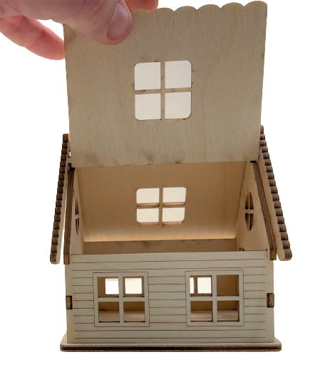 3D Tealight Cabin Cottage 10 Pieces Laser Cut Out Unfinished Wood – The ...