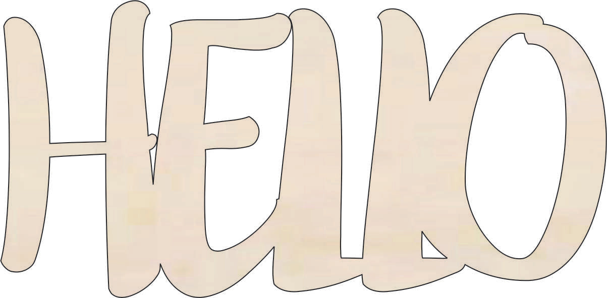 Word Hello - Laser Cut Out Unfinished Wood Craft Shape WRD4 – The Wood ...