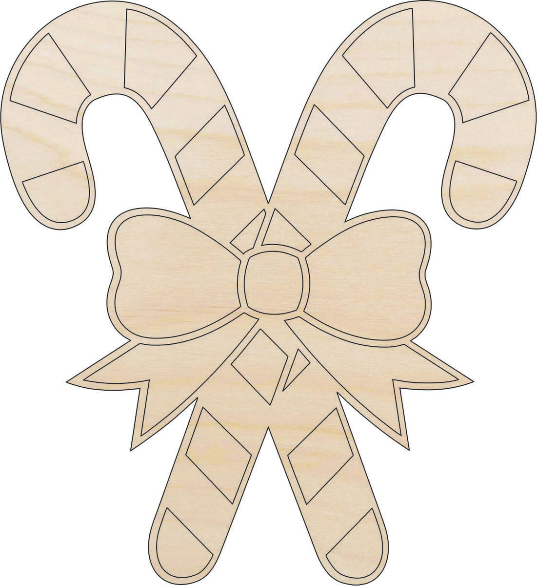 Dessert Candy Cane - Laser Cut Out Unfinished Wood Craft Shape XMS164 ...