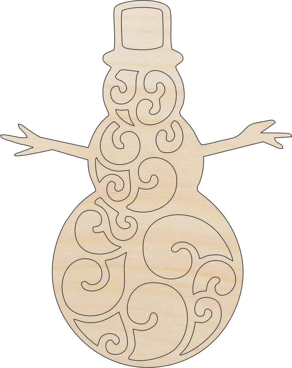 Snowman - Laser Cut Out Unfinished Wood Craft Shape XMS25 – The Wood ...